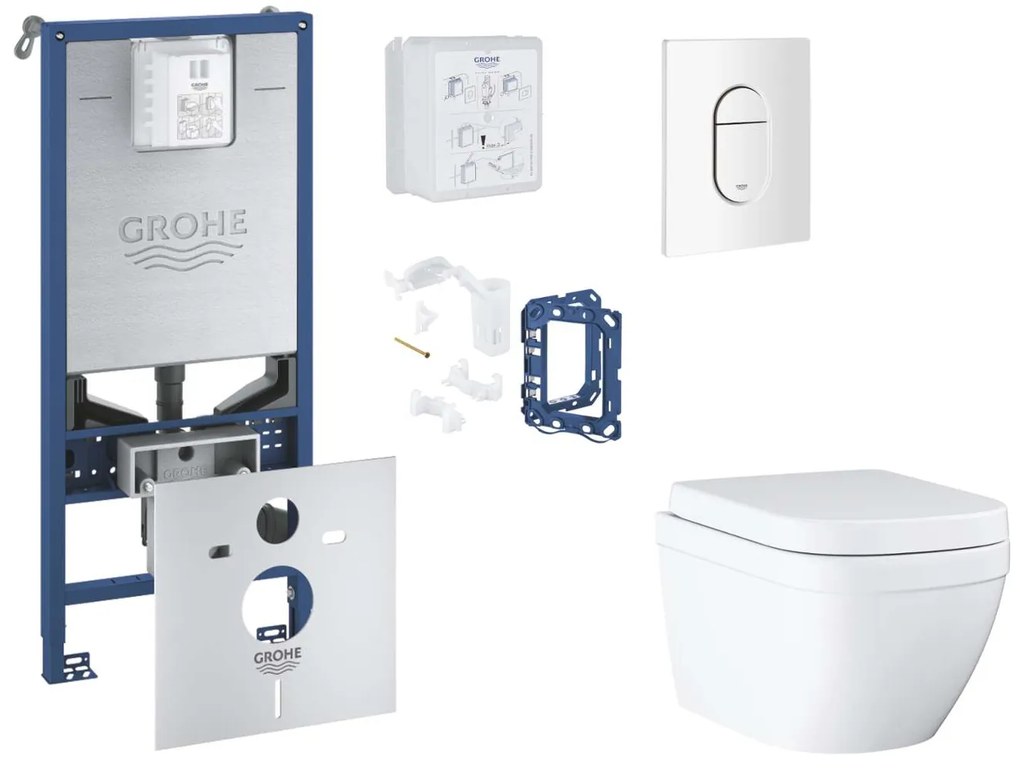 Grohe Rapid SLX - Set předstěnové instalace, klozetu, sedátka SoftClose, tlačítka Arena Cosmopolitan a sady pro vhazování tablet, Triple Vortex, alpská bílá SANI11BB3137