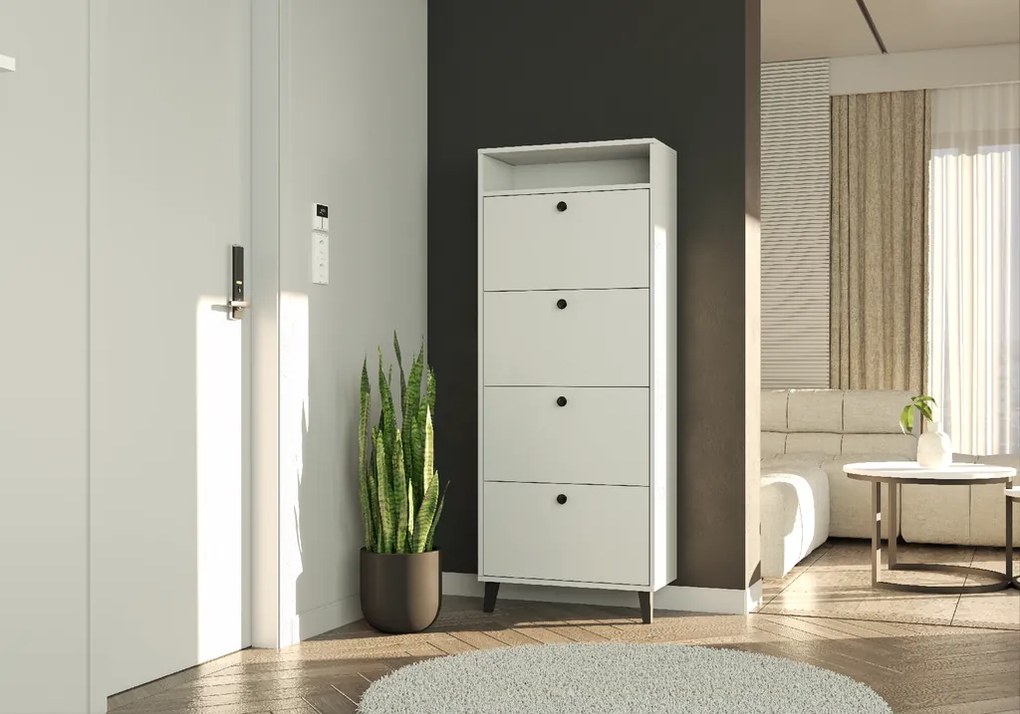 IDZ Botník HERMES 4B - Bílá, 60 cm