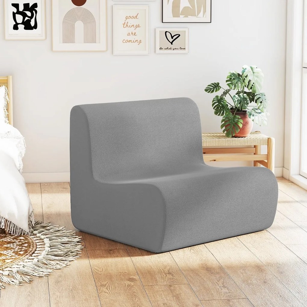 Costway Sedací vak pohodlné křeslo na podlahu s měkkým sametem a ergonomickou