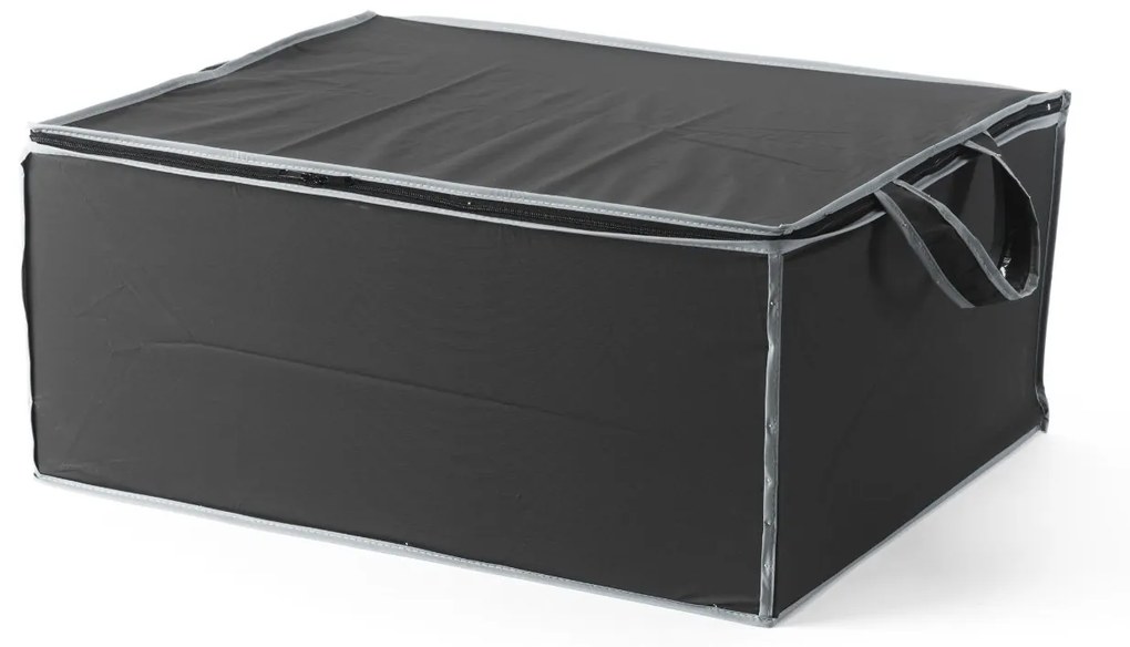 Textilní úložný box na 2 peřiny Compactor 55 x 45 x 25 cm – černý