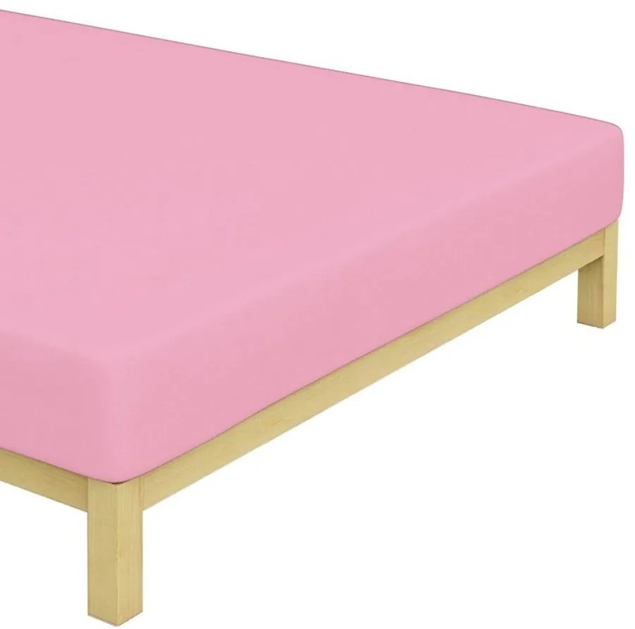 Jersey prostěradlo na jednolůžko - 90 x 200 cm - růžové