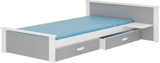 Postel s matrací ALDEX SHELF 200x90 – světle šedá
