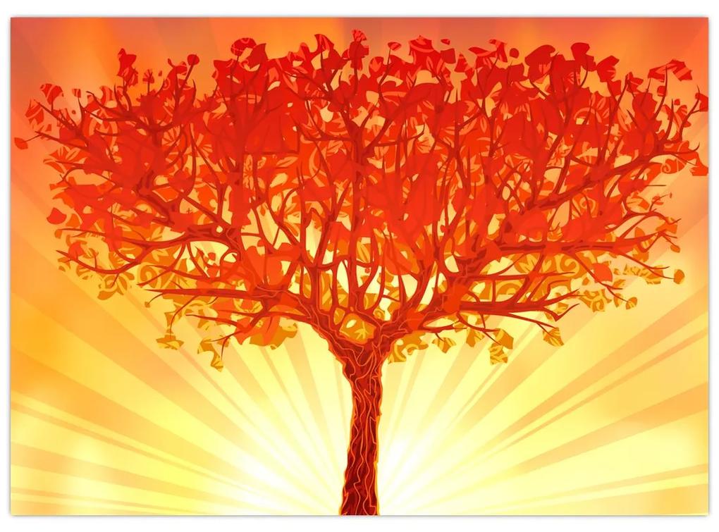 Skleněný obraz - Strom v záři slunce (70x50 cm)