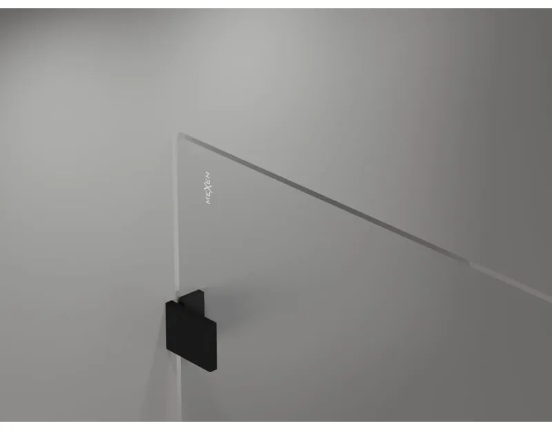 Mexen Lunar sprchová stěna levá 160 x 200 cm, 8mm čiré sklo, černá matná, 830-160-000-70-00-L