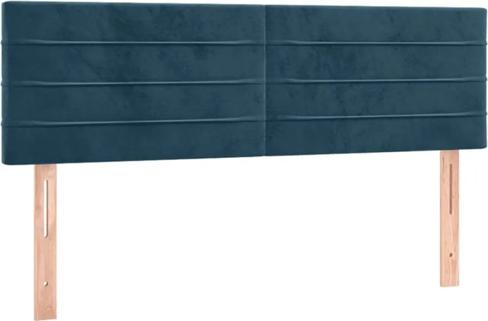 Box spring postel s matrací a LED tmavě modrá 140x200 cm samet 3134469