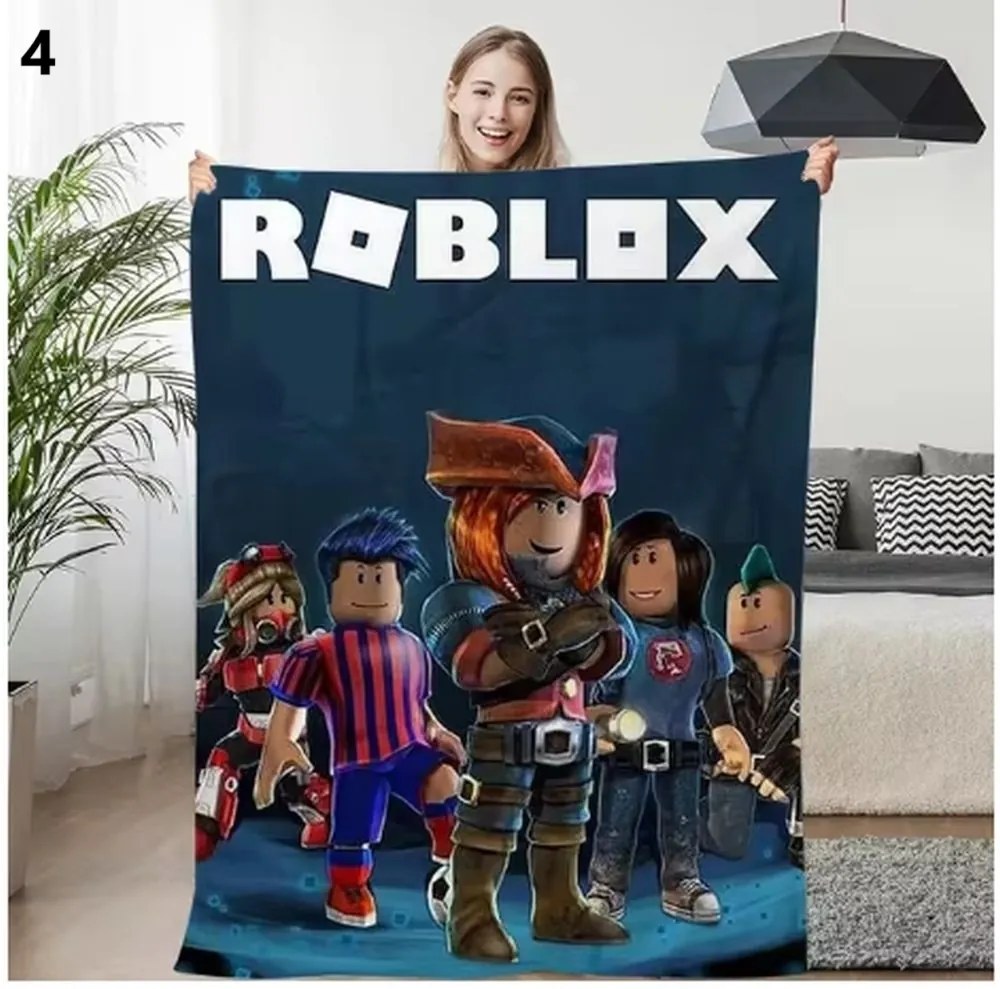 Plyšová deka s potiskem "Roblox" - 10 motivů/6 velikostí Motiv: 4, Velikost: 150x125 cm