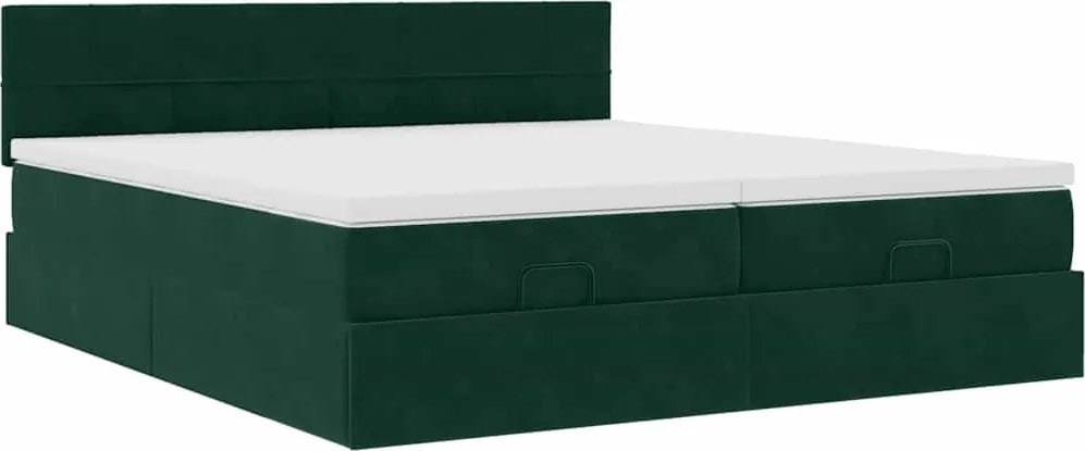 Osmanský rám postele s matracíes tmavě šedá 180x200cm samet 3312077