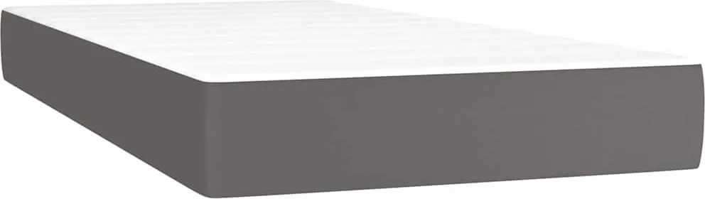 Box spring postel s matrací a LED šedá 120 x 190 cm umělá kůže 3270285