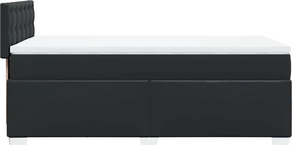 Box spring postel s matrací černá 80 x 200 cm umělá kůže 3286096
