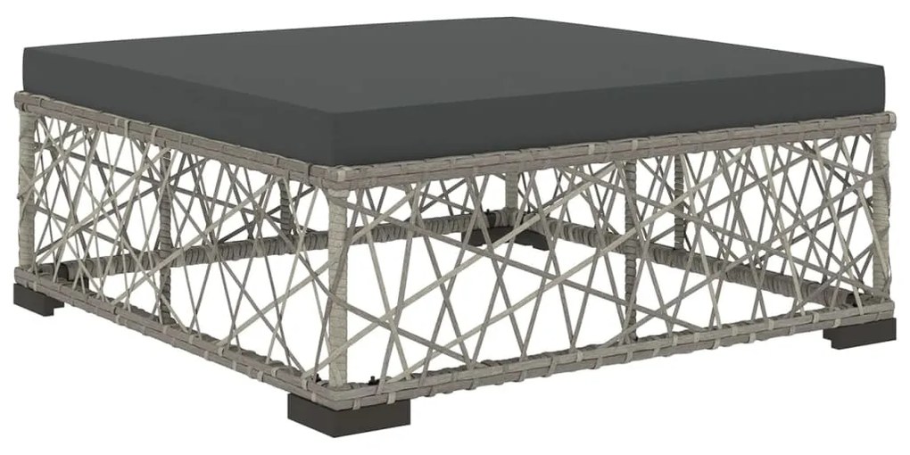 vidaXL Marketos 6dílná zahradní sedací souprava s poduškami polyratan šedá