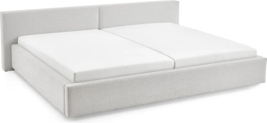 Šedá čalouněná dvoulůžková postel s úložným prostorem s roštem 200x240 cm Cube – Meise Möbel