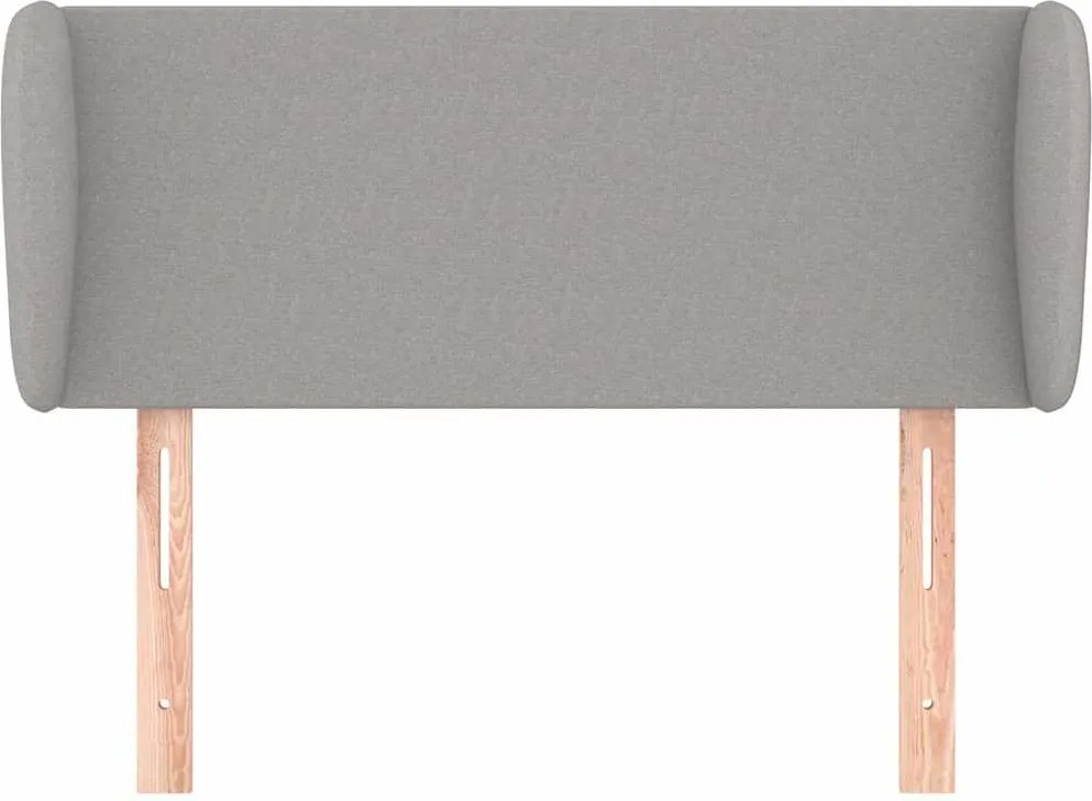 Čelo postele typu ušák světle šedé 103x23x78/88 cm textil 3116854