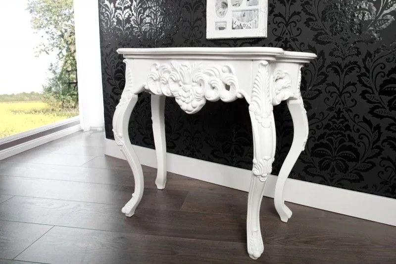 Deflee konzolový stolek VENICE WHITE 85 TD22887vrstvené dřevo, ručně malované ornamenty  85 cm x 75 cm x 35 cm
