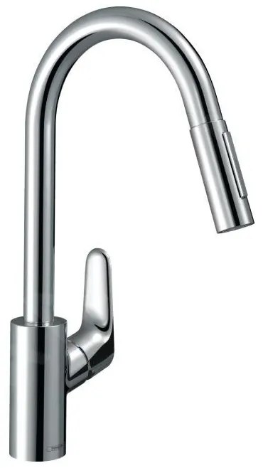 Hansgrohe Focus M41, dřezová baterie M4116-H240 s výsuvnou sprškou, sBOX, chromová, HAN-73880000