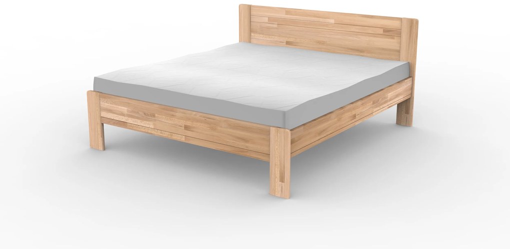Masivní postel ALEXIA - Solwo Design Dřevo a odstín oleje: BUK Cink - Olejování přírodní, Rozměr spací plochy: 180x200
