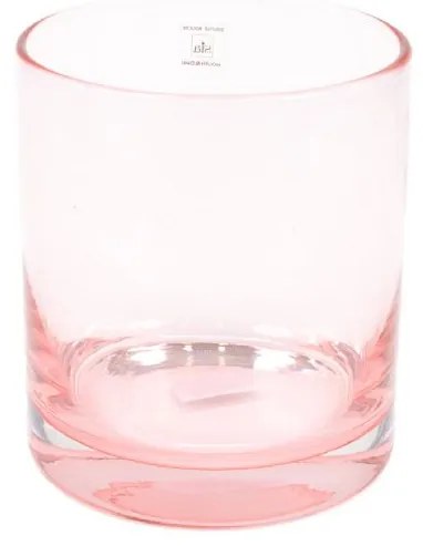 Skleněná váza Sia Home Fashion růžová OSAKA 15x17cm