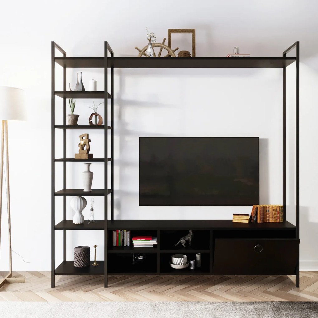 Kalune design Televizní stěna MAT černá 285LCV1137