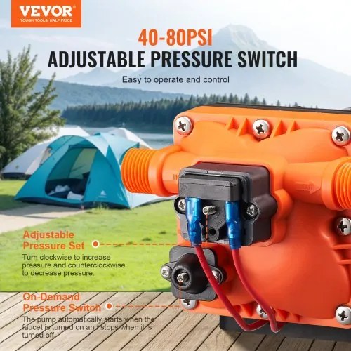 12 V membránové čerpadlo 11,4 l/min 11,36 l/min 4komorový tlakový spínač vodního