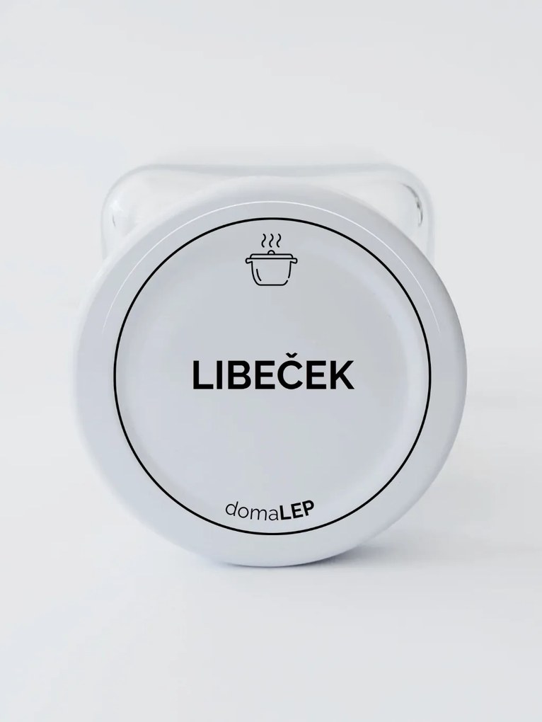 Samolepka na kořenky LIBEČEK průhledná 5 cm tučné písmo