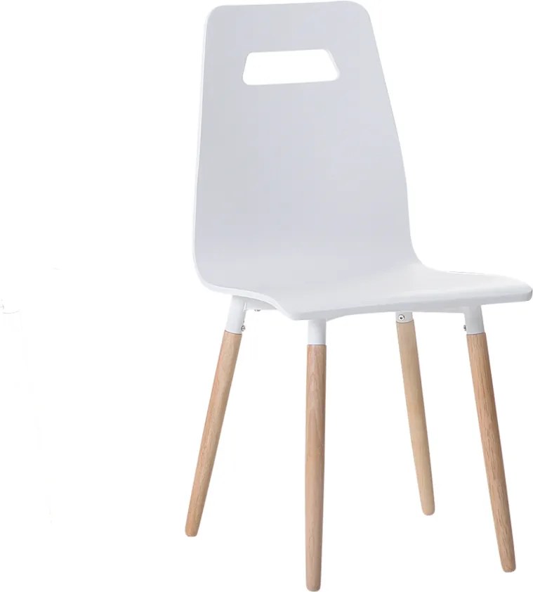 Bílá dřevěná jídelní židle - BOVIO