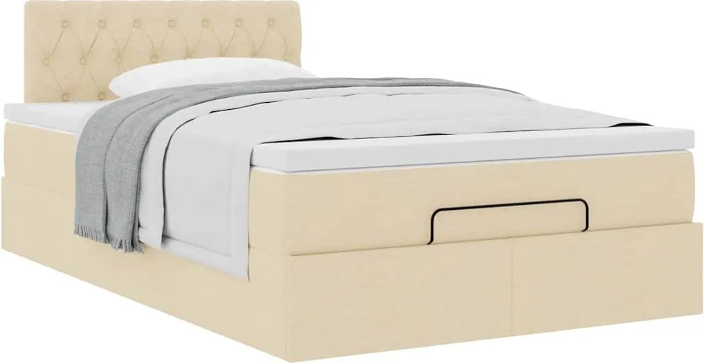 Osmanský rám postele s matrací krémová 120x190cm textil 3311530