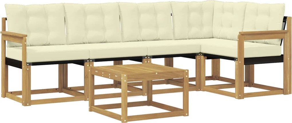 Venkovní pohovková souprava 6 ks Bílá a krémová 3389492