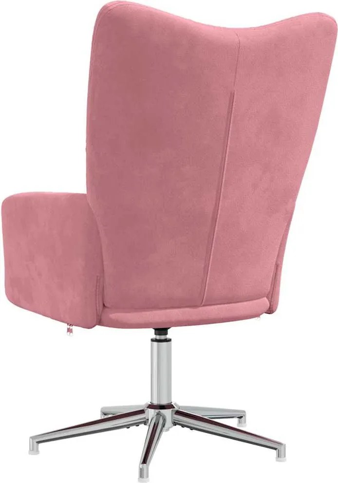 Relaxační křeslo růžové samet 328121