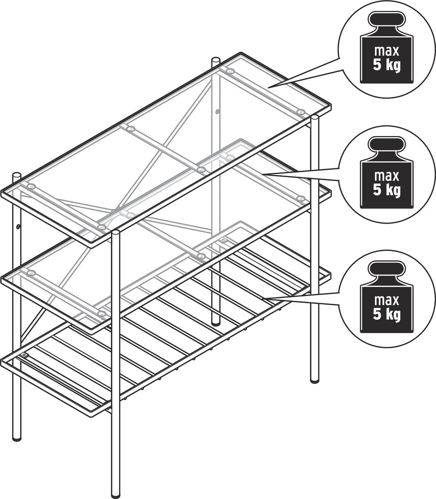 Tchibo - Konzolový stolek - barva: černá