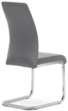 Jídelní židle šedá ekokůže kovová pohupová podnož lesklý chrom DCL-408 GREY