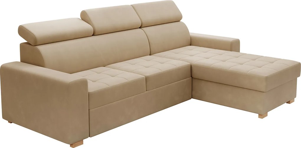 Rohová rozkládací sedací souprava do L MONSUM, 245 cm, s úložným prostorem Roh pohovky: Levý roh, Barva látky: Černá (Kronos 07)