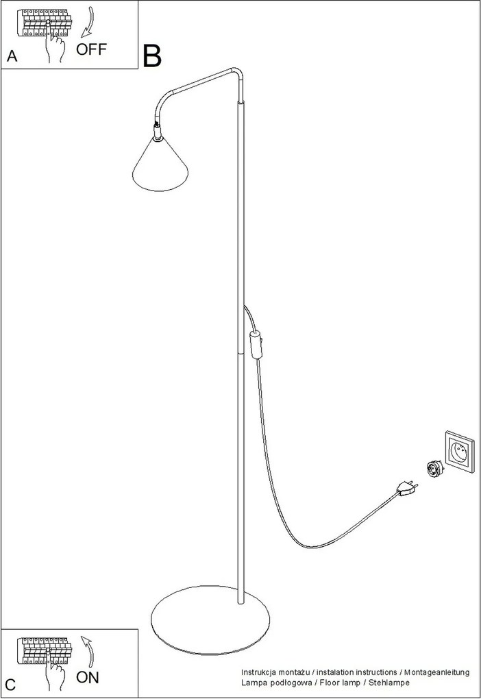 Sollux Lighting Stojací lampa NOX ultramarín