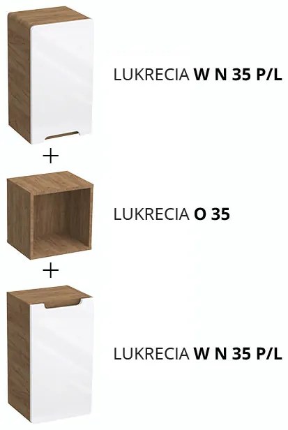 Comodo Doplňková koupelnová skříňka nízká Lukrecia W N 35 P/L