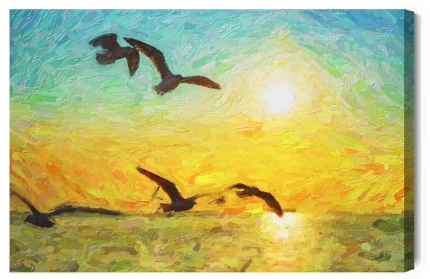 Obraz Ptáci Na Moři Nedostatek Nedostatek Plátno Canvas 30x20