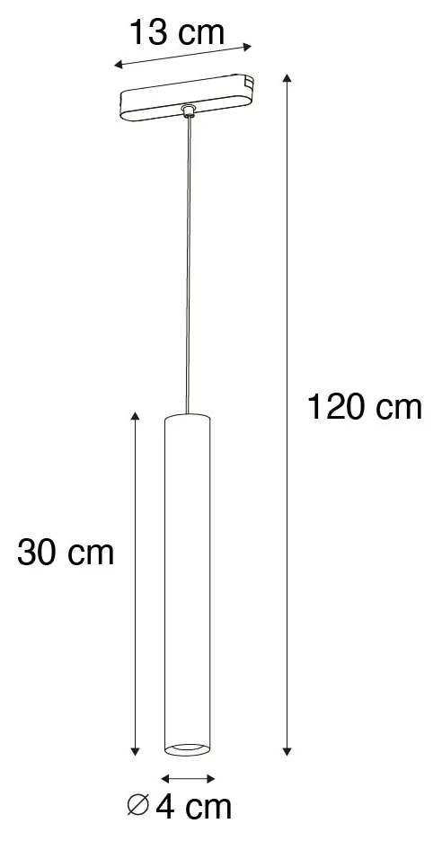 Moderní černé závěsné svítidlo pro 1-fázový kolejnicový systém 4,5W 3000K - Magnetic Cassie