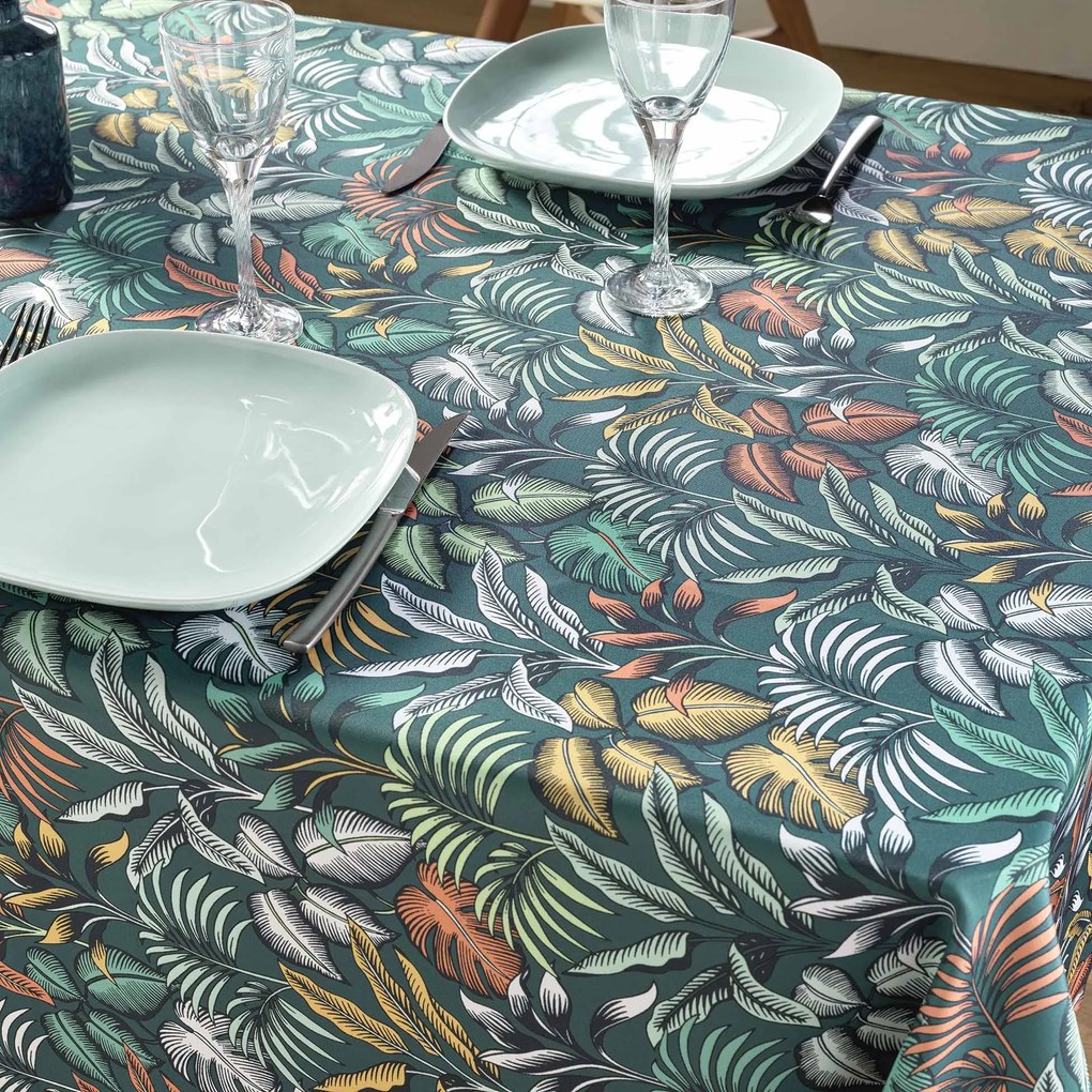 Obdélníkový ubrus STYLIS BLUE, 145 x 240 cm, modrý s potiskem