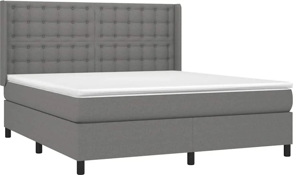 Box spring postel s matrací tmavě šedá 160x200 cm textil 3131762