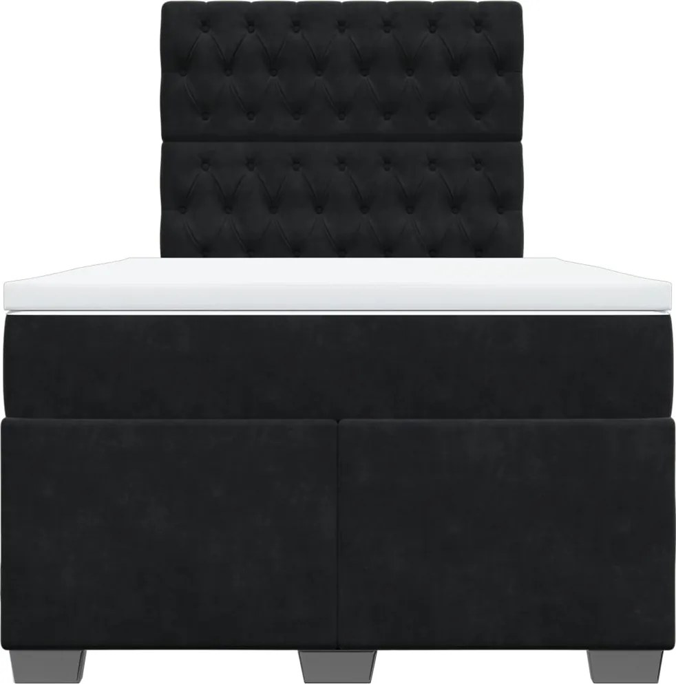 Box spring postel s matrací černá 120 x 200 cm samet 3290890