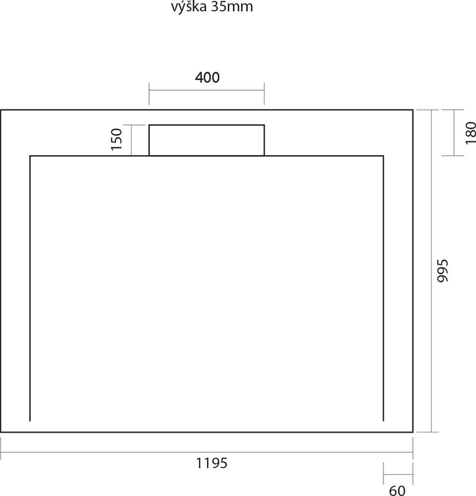 Gelco IRENA 120 x 100 cm HI120100 sprchová vanička