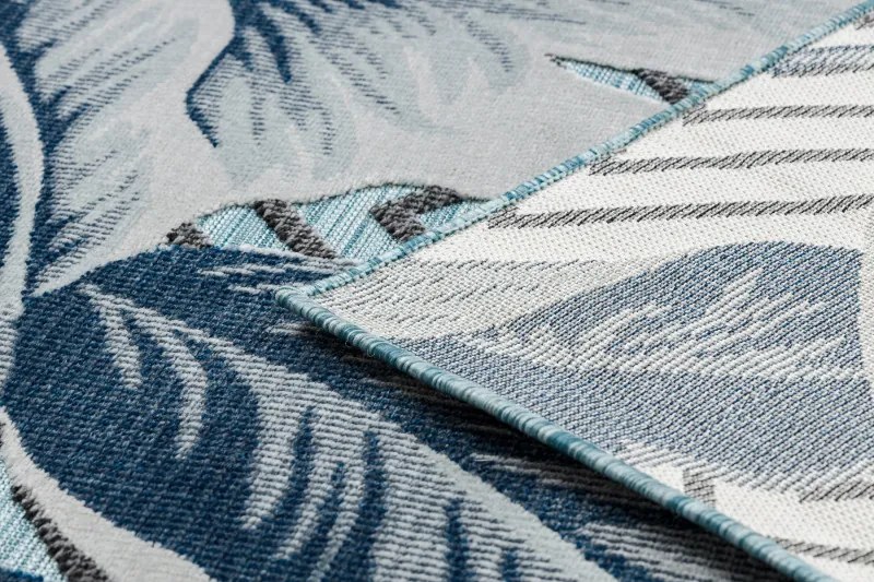 Dywany Łuszczów, Kusový koberec Botanic 65242 Feathers aqua – na ven i na doma, 117x170, modrá, chodba / předsíň