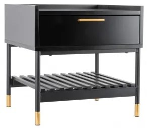 Noční stolek MARVE PRESENT TIME 45x40 cm dřevo a kov, černá Present time  LM2040BK