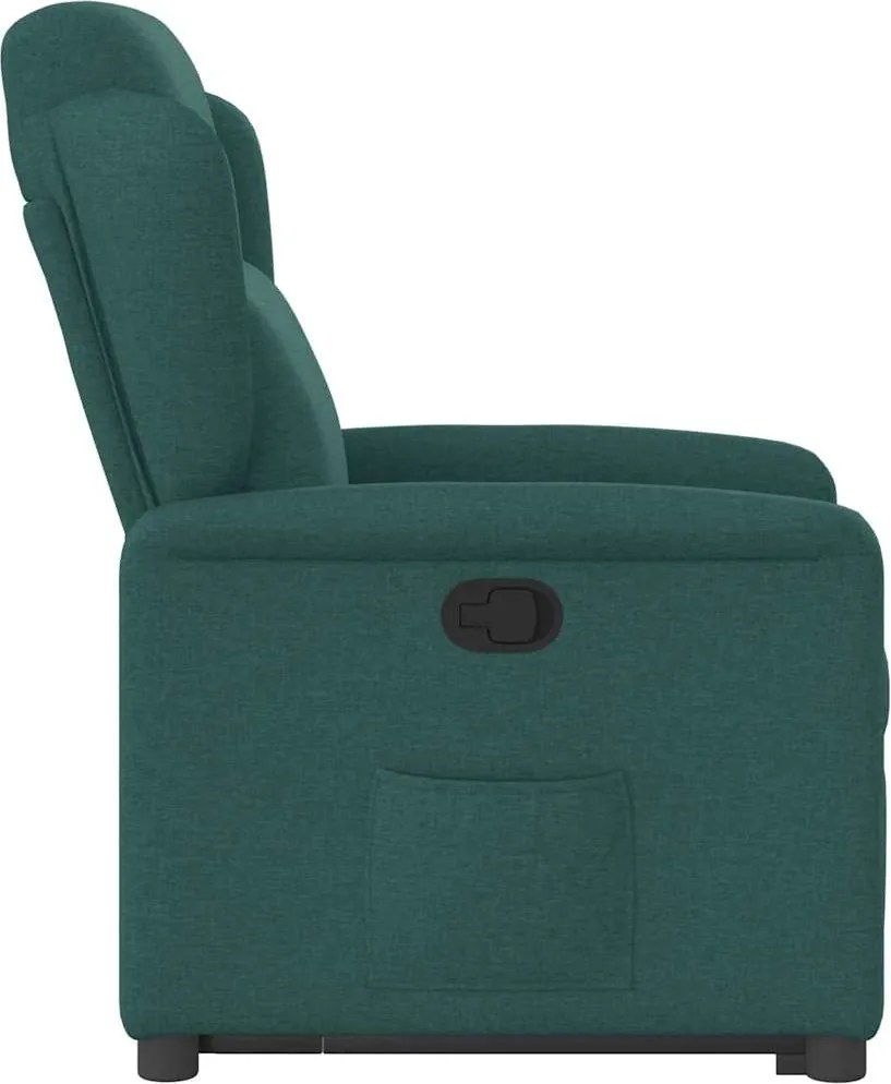 Zvedací polohovací křeslo tmavě zelené textil 3303140