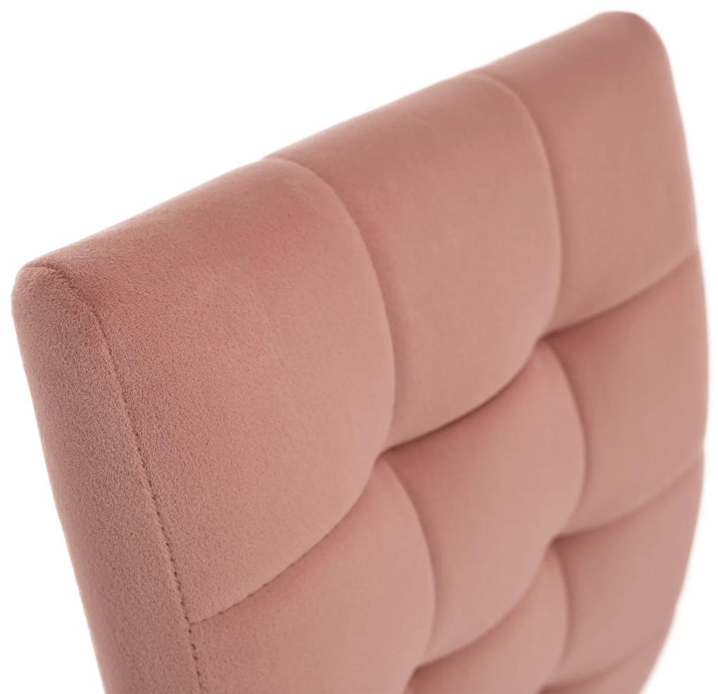 Kondela Jídelní židle, růžová Velvet látka / chrom, SALOMA NEW