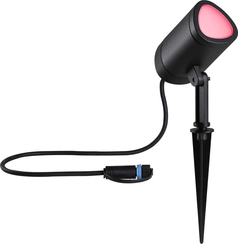 P 94849 Plug & Shine LED bodové zahradní světlo Smart Home Zigbee Shira IP65 RGBW+ 6,5W antracit - PAULMANN