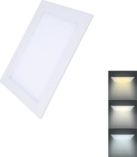 LED mini panel CCT, podhledový, 6W, 450lm, 3000K, 4000K, 6000K, čtvercový