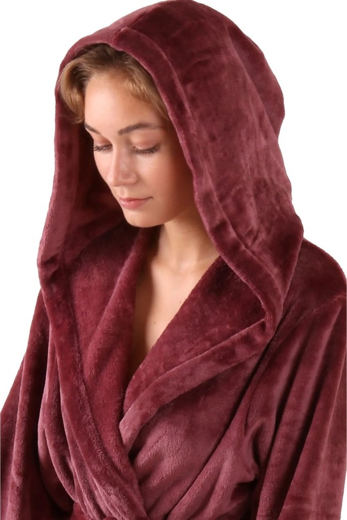 Župan s kapucí Siena mauve wine 31 56 4853 - XXL
