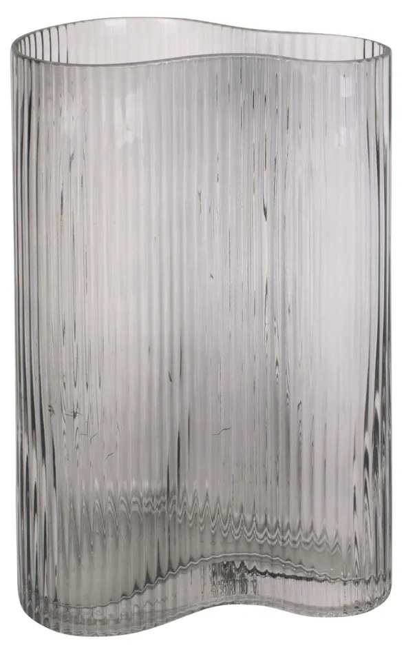 Skleněná váza Allure Wave L 27 cm šedá Present Time