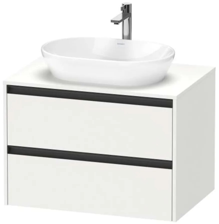 Duravit Ketho.2 - Umyvadlová skříňka s výřezem 57x80x55 cm, 2 zásuvky, matná bílá K24895018180000