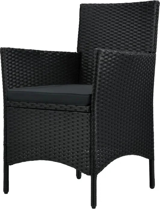 Juskys Balkónový set Bayamo - černý + šedé podušky