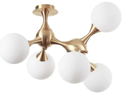 Ideal Lux - Přisazený lustr NODI 5xE14/28W/230V 50x55 cm mosaz/bílá