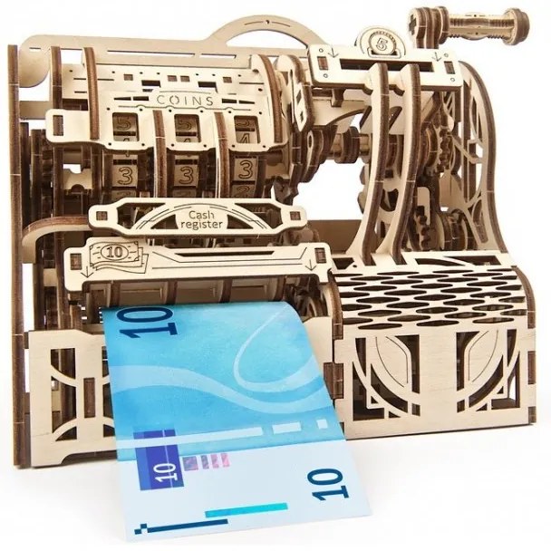 Ugears 3D dřevěné mechanické puzzle Pokladna